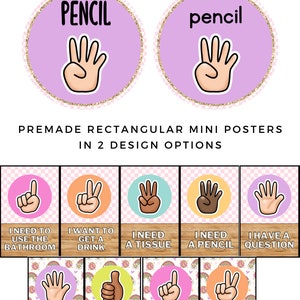 Disco Era Hand Signals Classroom Posters [editable] - Etsy