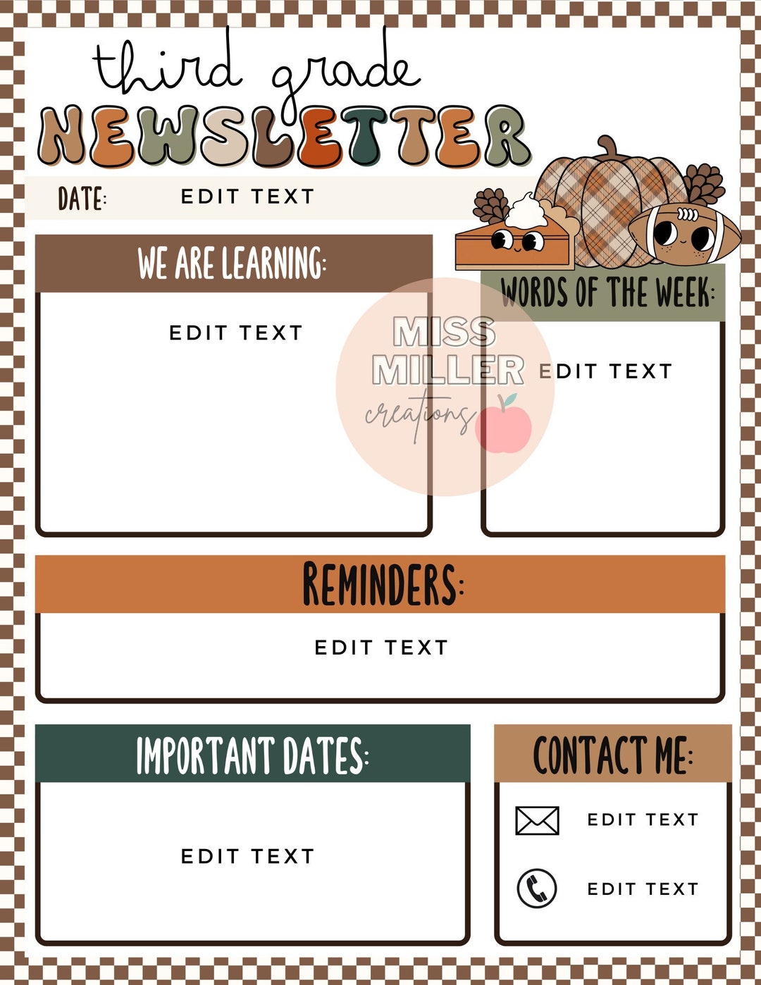 Groovy Fall Newsletter [editable] - Etsy