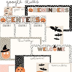 Boho Halloween Google Slides Templates - Etsy