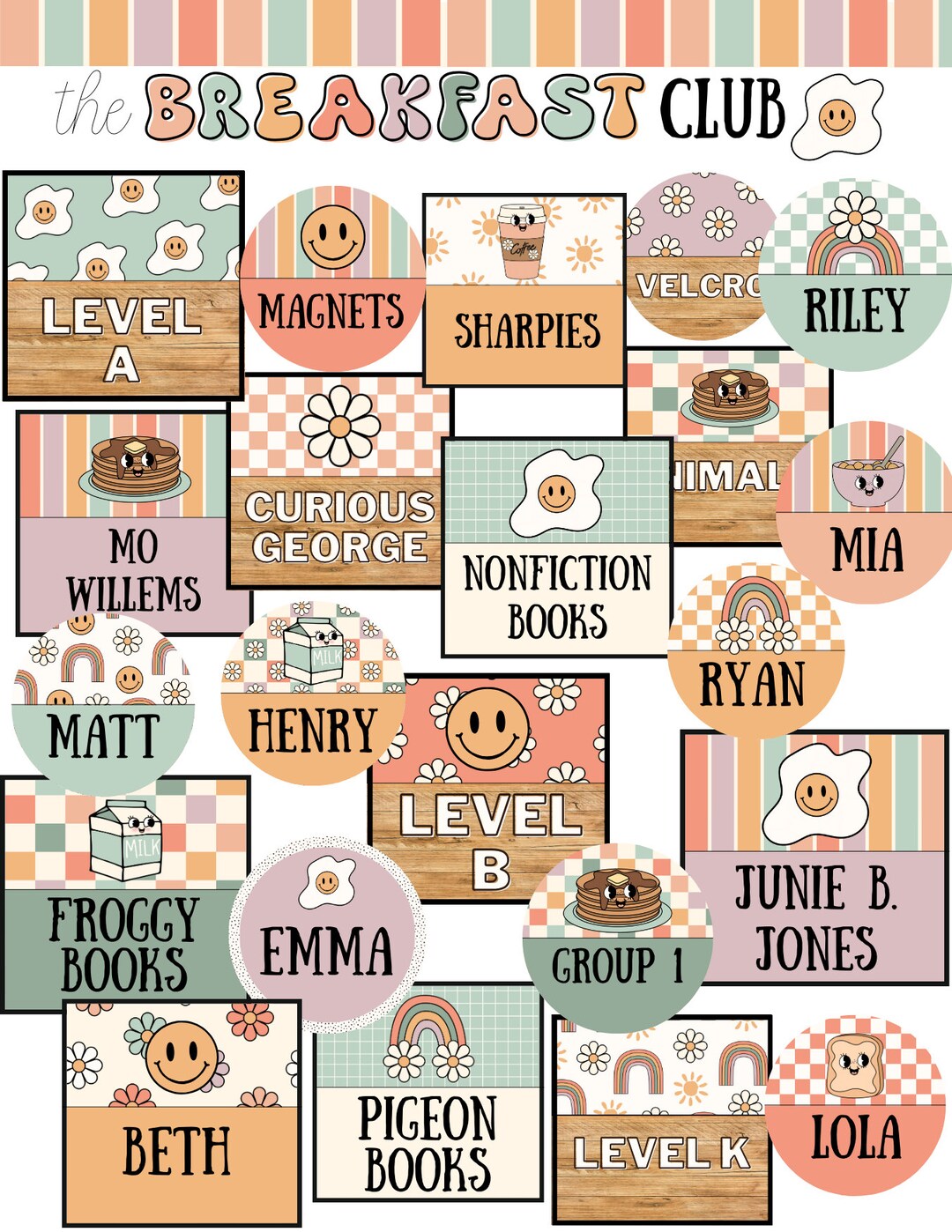 The Breakfast Club Classroom Labels [editable] - Etsy