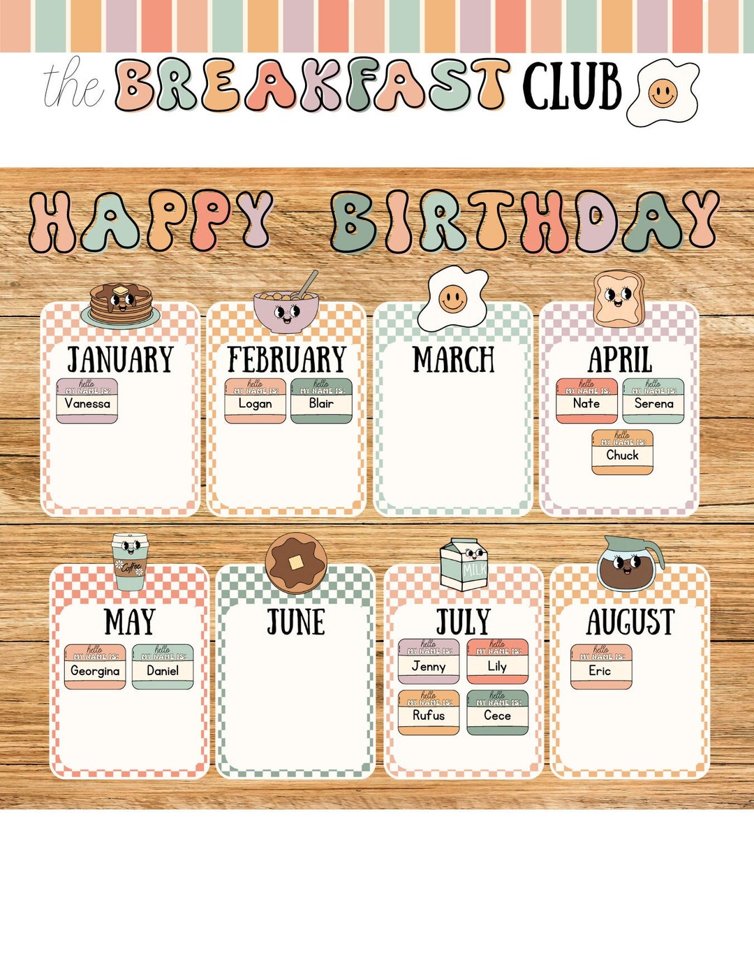 The Breakfast Club Class Birthday Display - Etsy