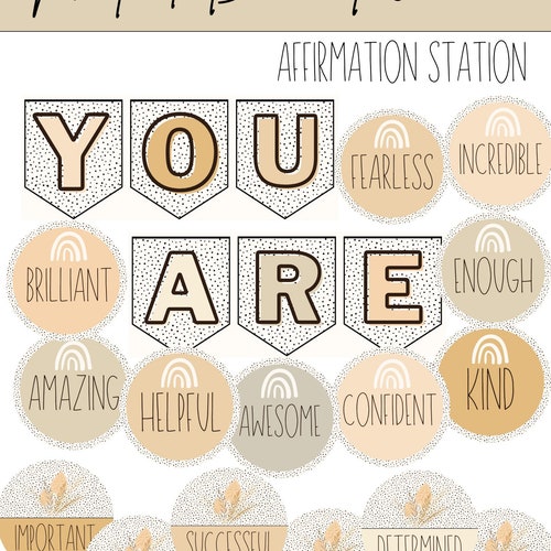 Neutral Boho Rainbow Classroom Math Displays - Etsy