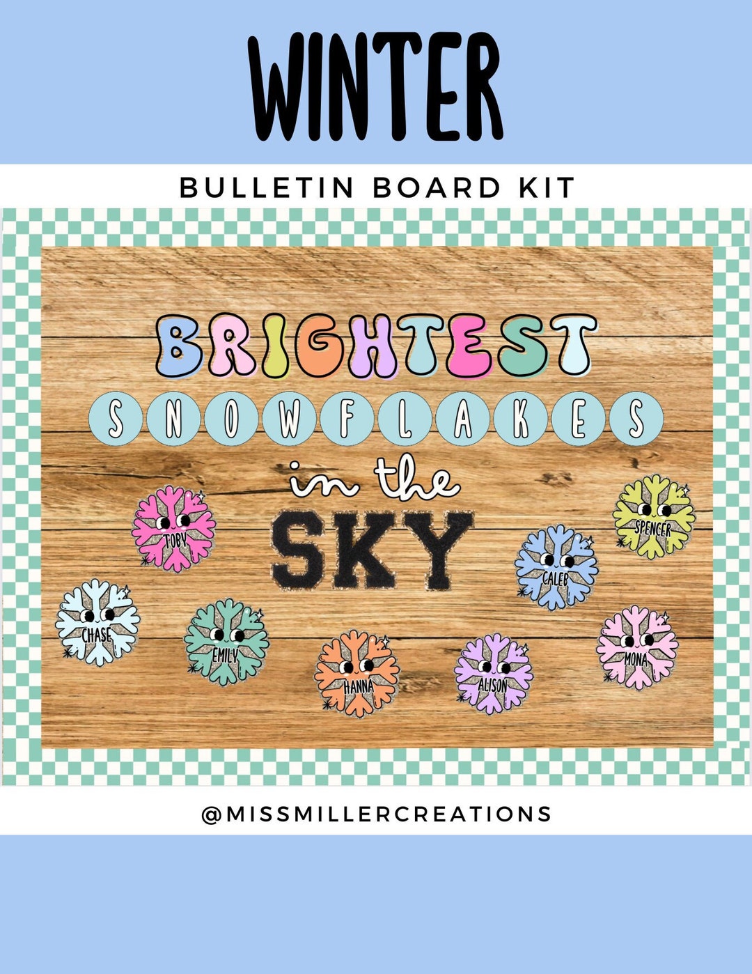 Brightest Snowflakes in the Sky [groovy Winter] Bulletin Board Kit - Etsy