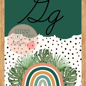 Boho Tropics Alphabet Posters - Etsy