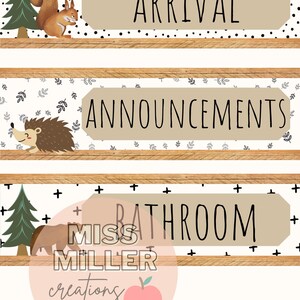 Woodland Visual Classroom Schedule editable | Etsy