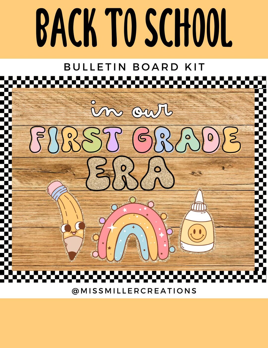 Groovy Back to School Bulletin Board Kit 'in Our Era' [editable Grade ...