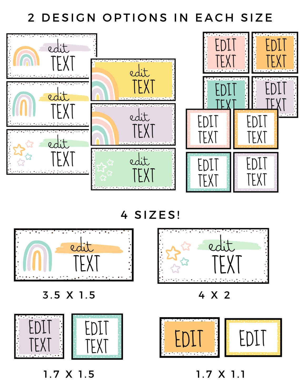 Pastel Boho Rainbow Teacher Toolbox Labels editable - Etsy