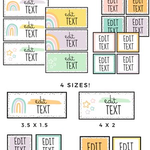 Pastel Boho Rainbow Teacher Toolbox Labels [editable] - Etsy