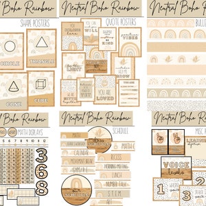 Neutral Boho Rainbow Complete Classroom Collection - Etsy