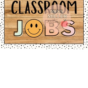Groovy Boho Class Jobs Display [editable] - Etsy
