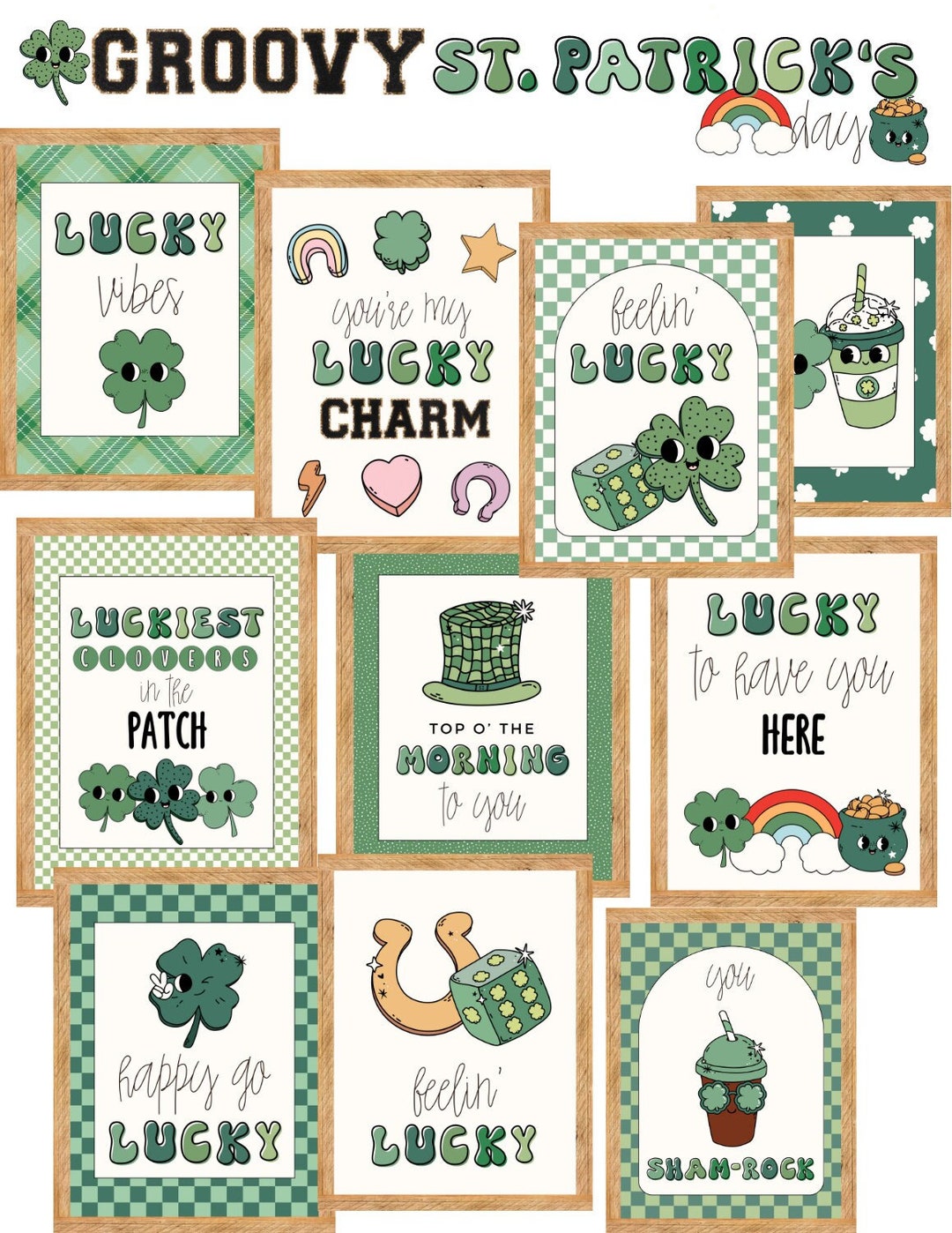 Groovy St. Patrick's Day Classroom Decor Posters - Etsy