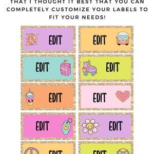 Disco Era Teacher Toolbox Labels [editable] - Etsy