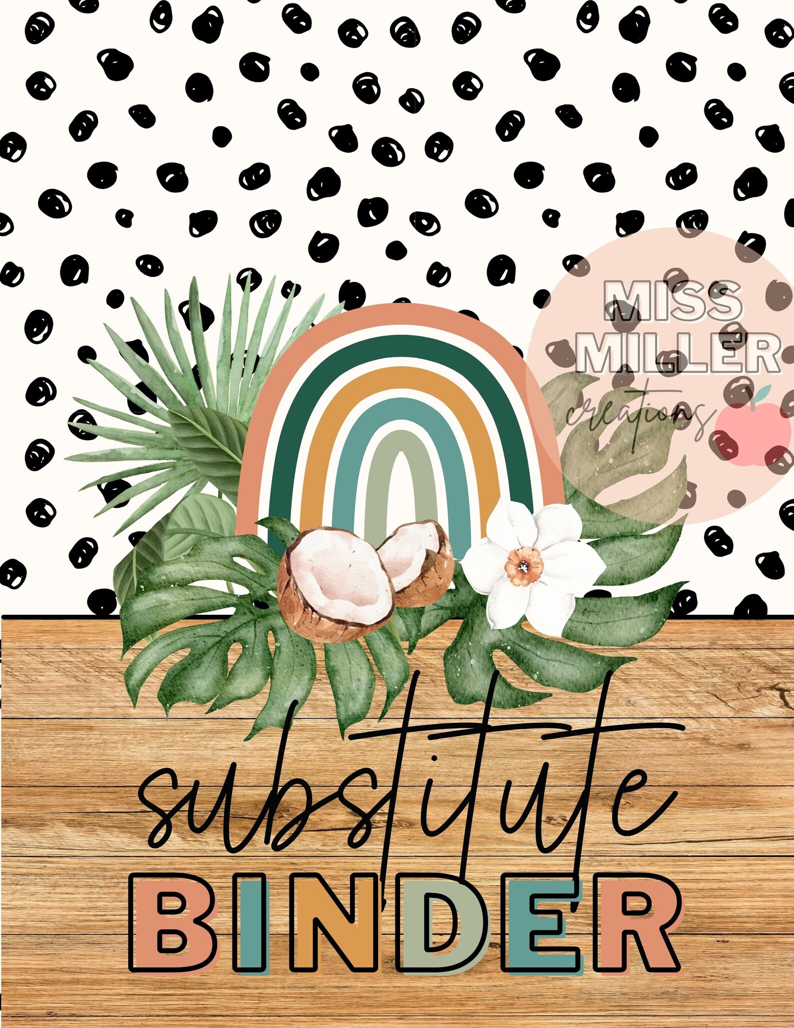 Boho Tropics Binder Covers editable - Etsy