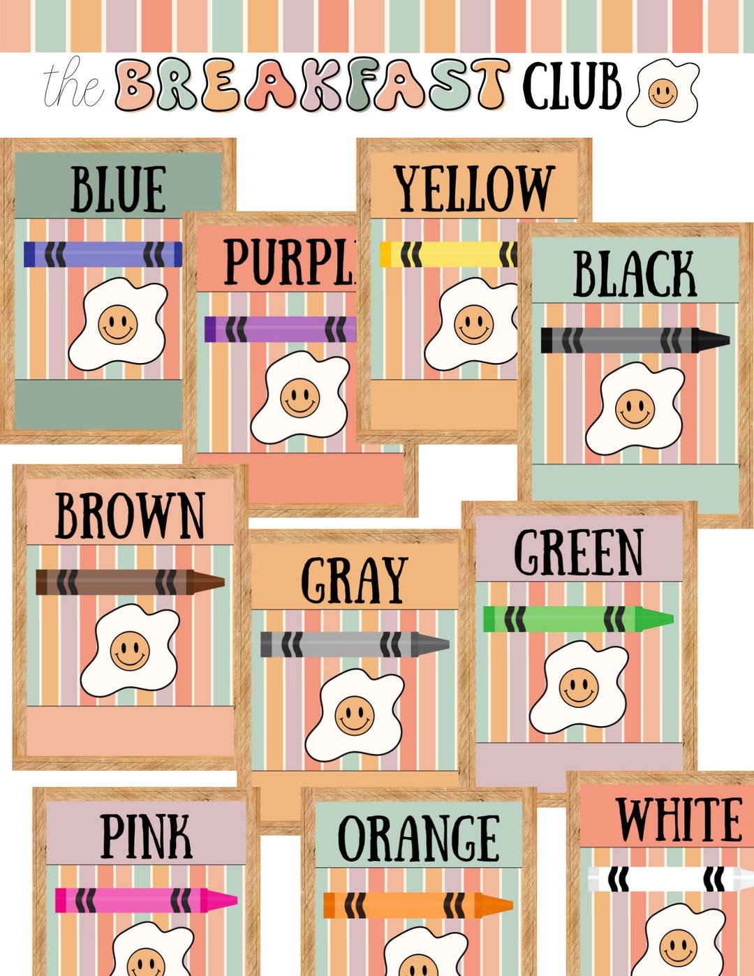 The Breakfast Club Classroom Color Posters - Etsy