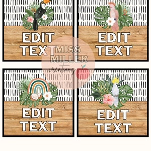 Boho Tropics Classroom Labels [editable] - Etsy