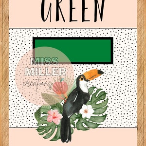 Boho Tropics Classroom Color Posters - Etsy