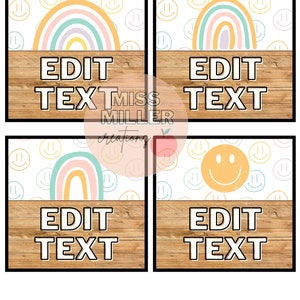 Pastel Boho Rainbow Classroom Labels [editable] - Etsy