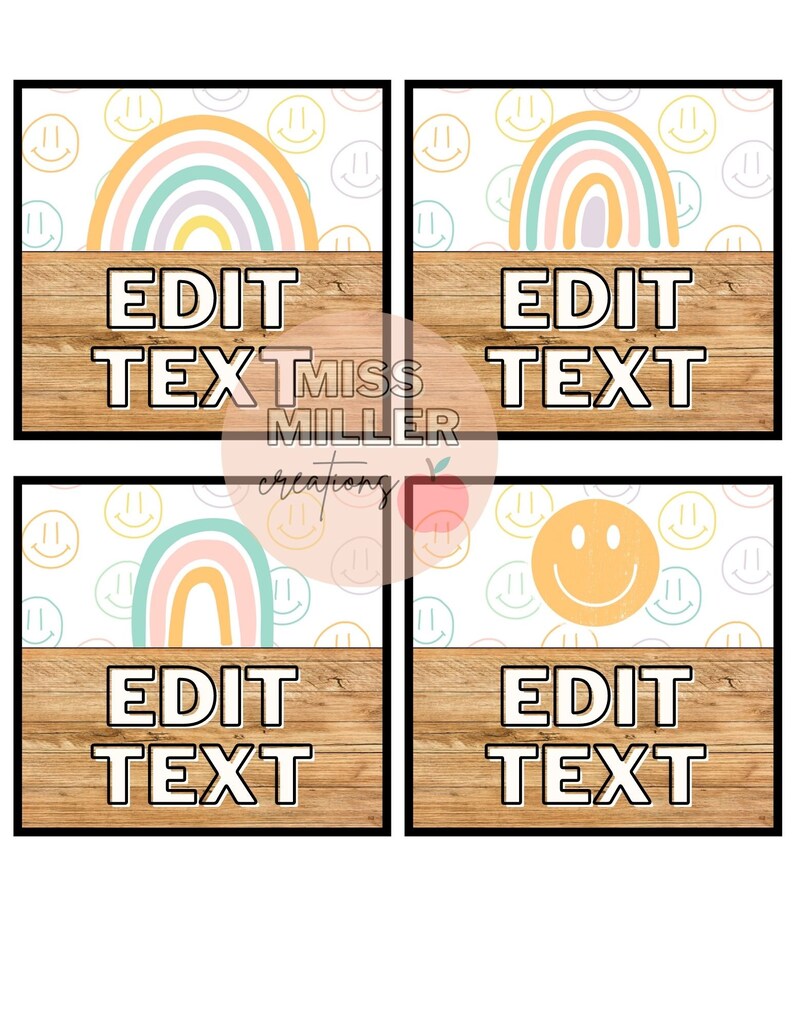 Pastel Boho Rainbow Classroom Labels editable - Etsy