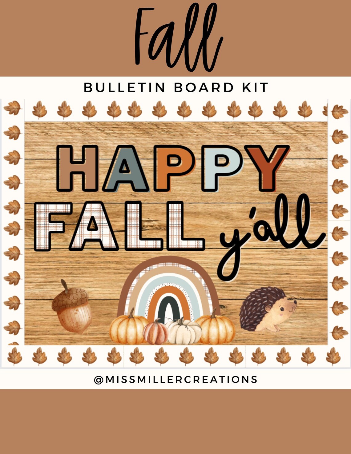 Happy Fall Y'all Bulletin Board Kit fall/season - Etsy
