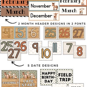 Farm Friends Classroom Calendar - Etsy