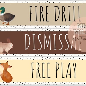 Woodland Visual Classroom Schedule [editable] - Etsy
