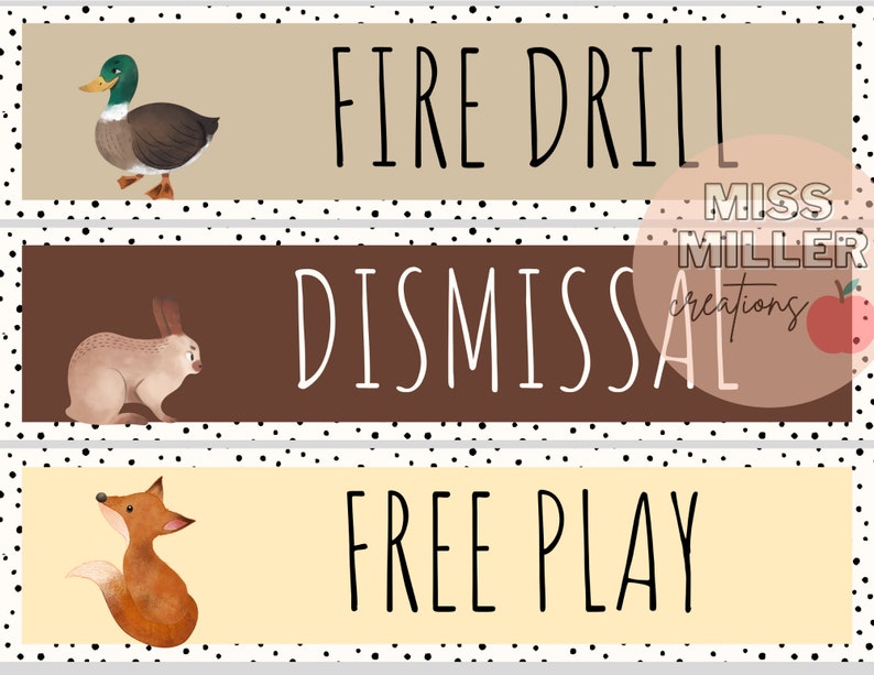 Woodland Visual Classroom Schedule editable - Etsy