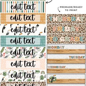 Boho TROPICS 10-drawer Cart Labels [editable Features] - Etsy