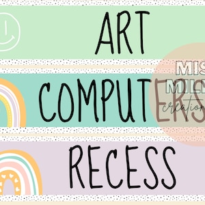 Pastel Boho Rainbow Classroom Schedule [editable] - Etsy