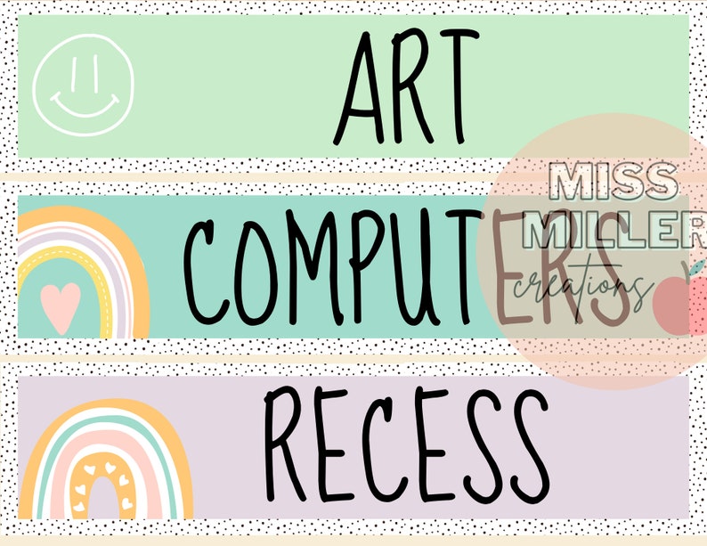 Pastel Boho Rainbow Classroom Schedule editable - Etsy