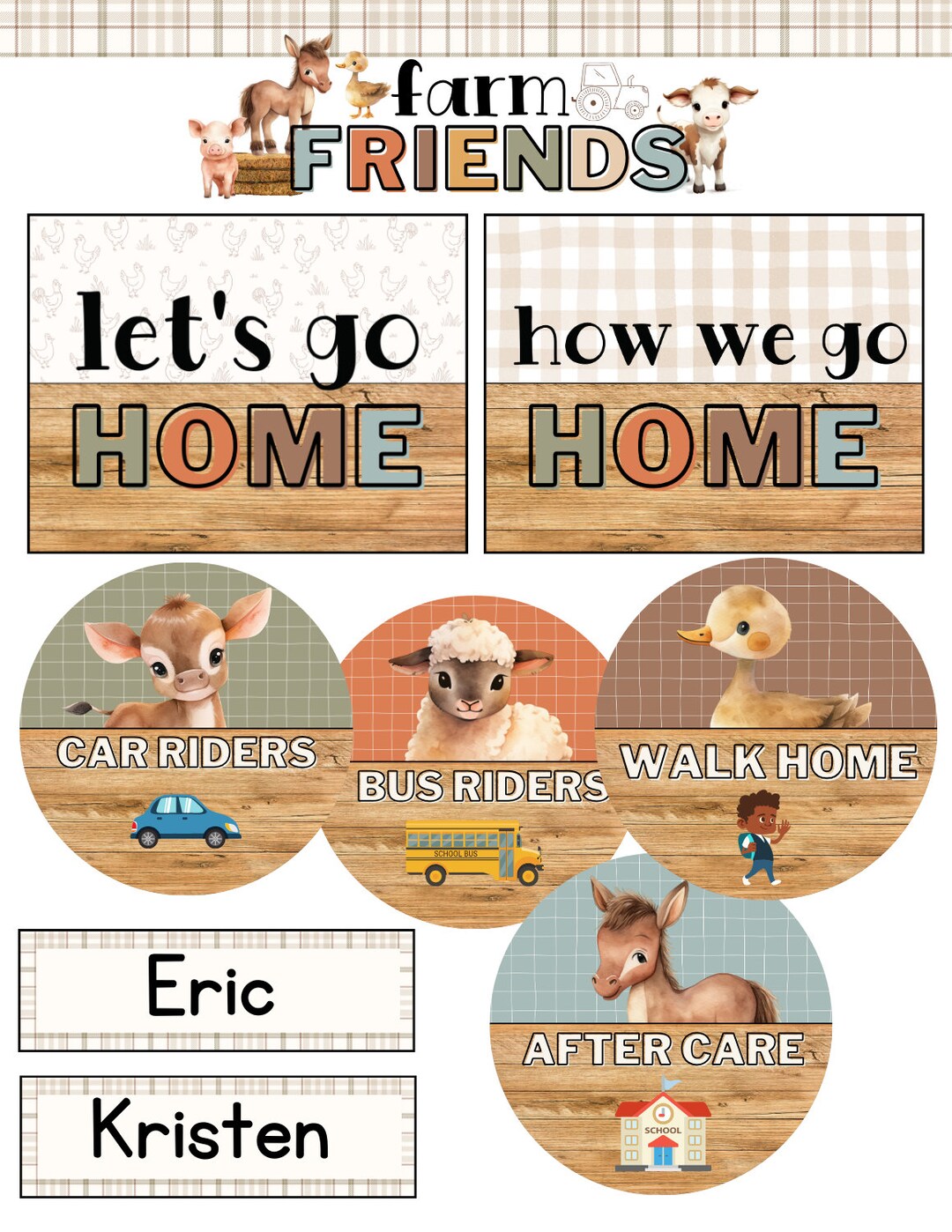 Farm Friends Dismissal Chart - Etsy