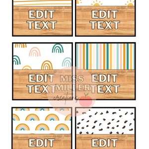 Modern Boho Rainbow Classroom Labels [editable] - Etsy