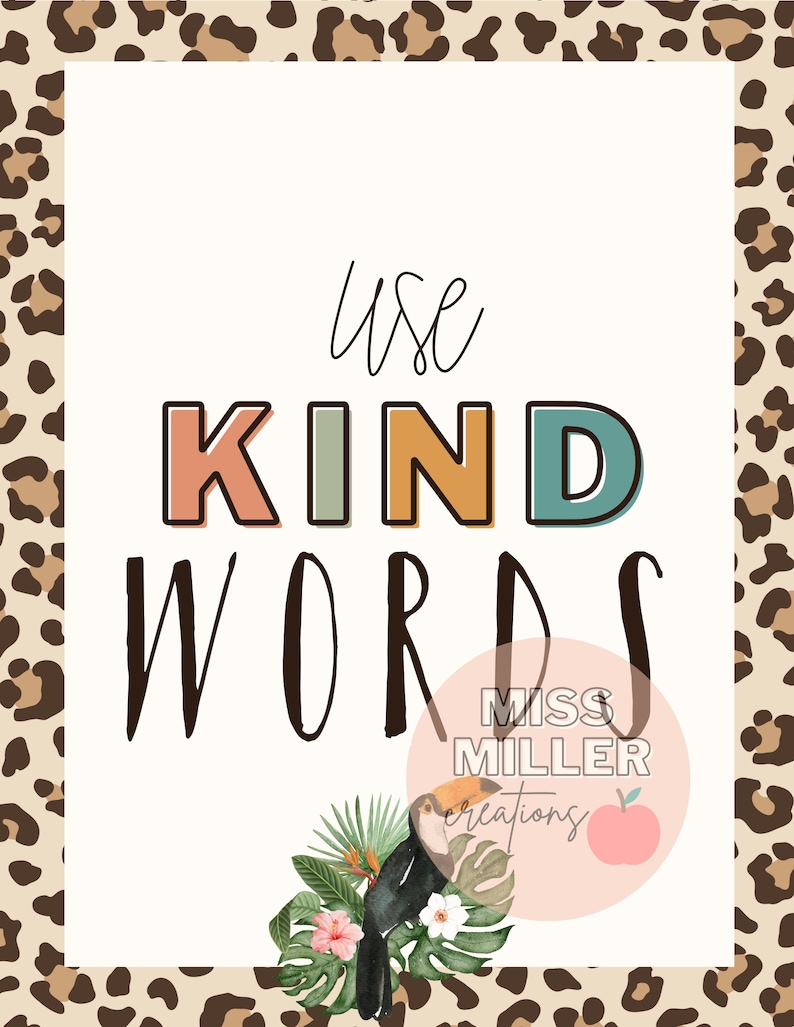 Boho Tropics Class Rules Posters - Etsy