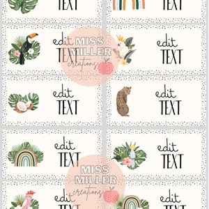Boho Tropics Teacher Toolbox Labels [editable] - Etsy