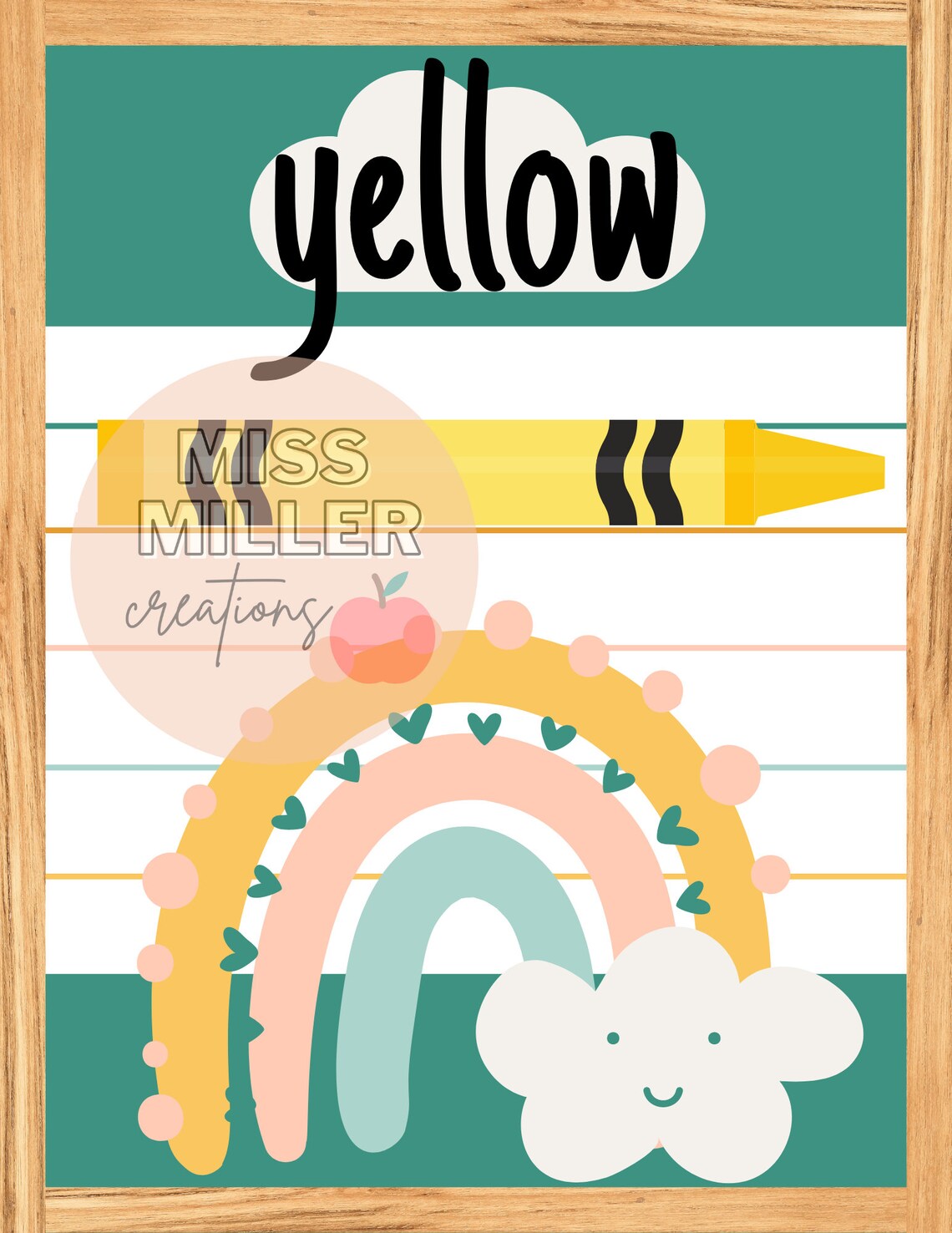 Modern Boho Rainbow Classroom Color Posters | Etsy