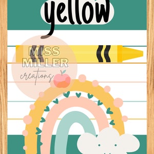 Modern Boho Rainbow Classroom Color Posters - Etsy