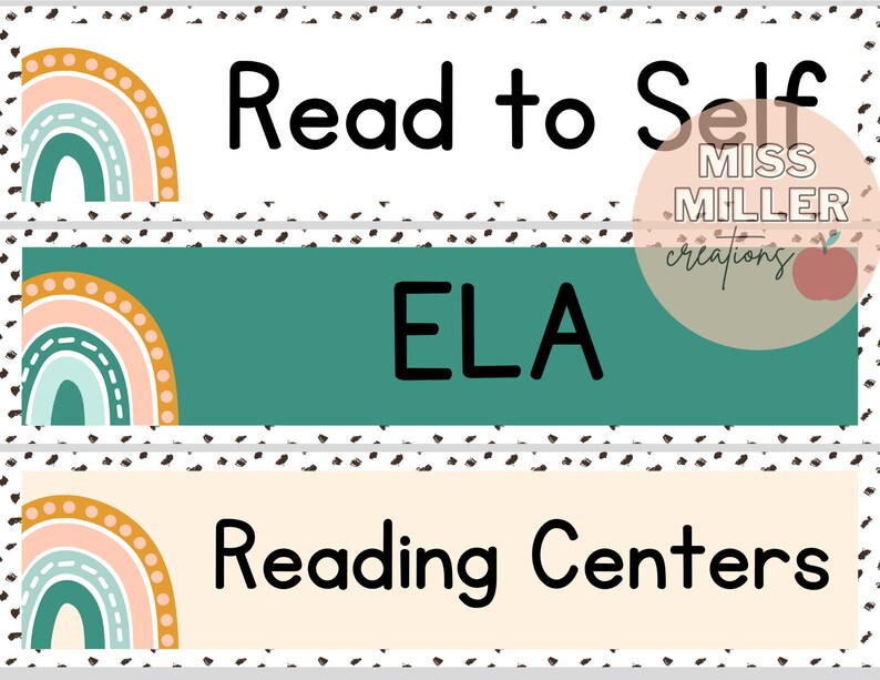 Modern Boho Rainbow Classroom Schedule editable - Etsy