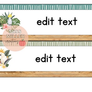 Boho Tropics Desk Plates [editable] - Etsy