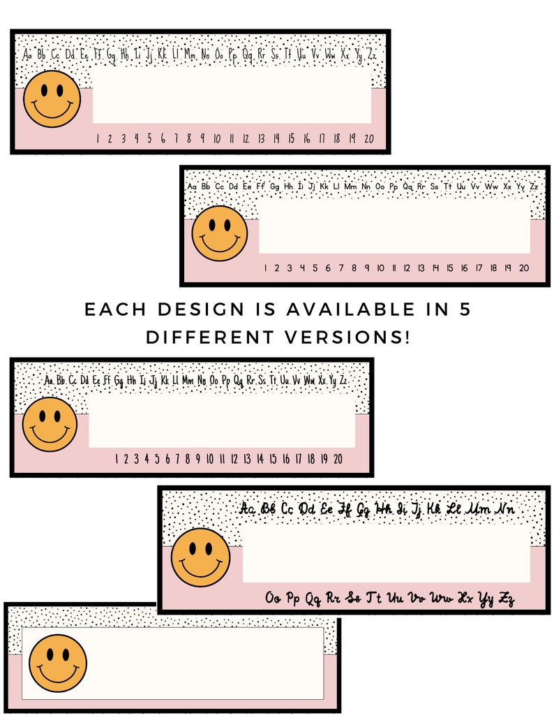 Groovy Boho Desk Plates editable - Etsy