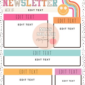 Groovy Glitter Newsletter [editable] - Etsy