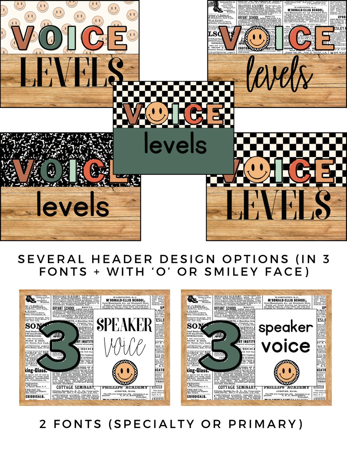 Groovy Vintage Voice Level Classroom Posters - Etsy