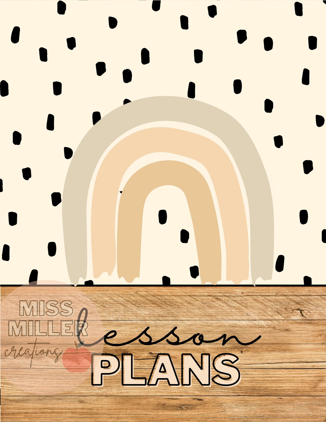 Neutral Boho Rainbow Binder Covers editable | Etsy