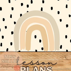 Neutral Boho Rainbow Binder Covers [editable] - Etsy