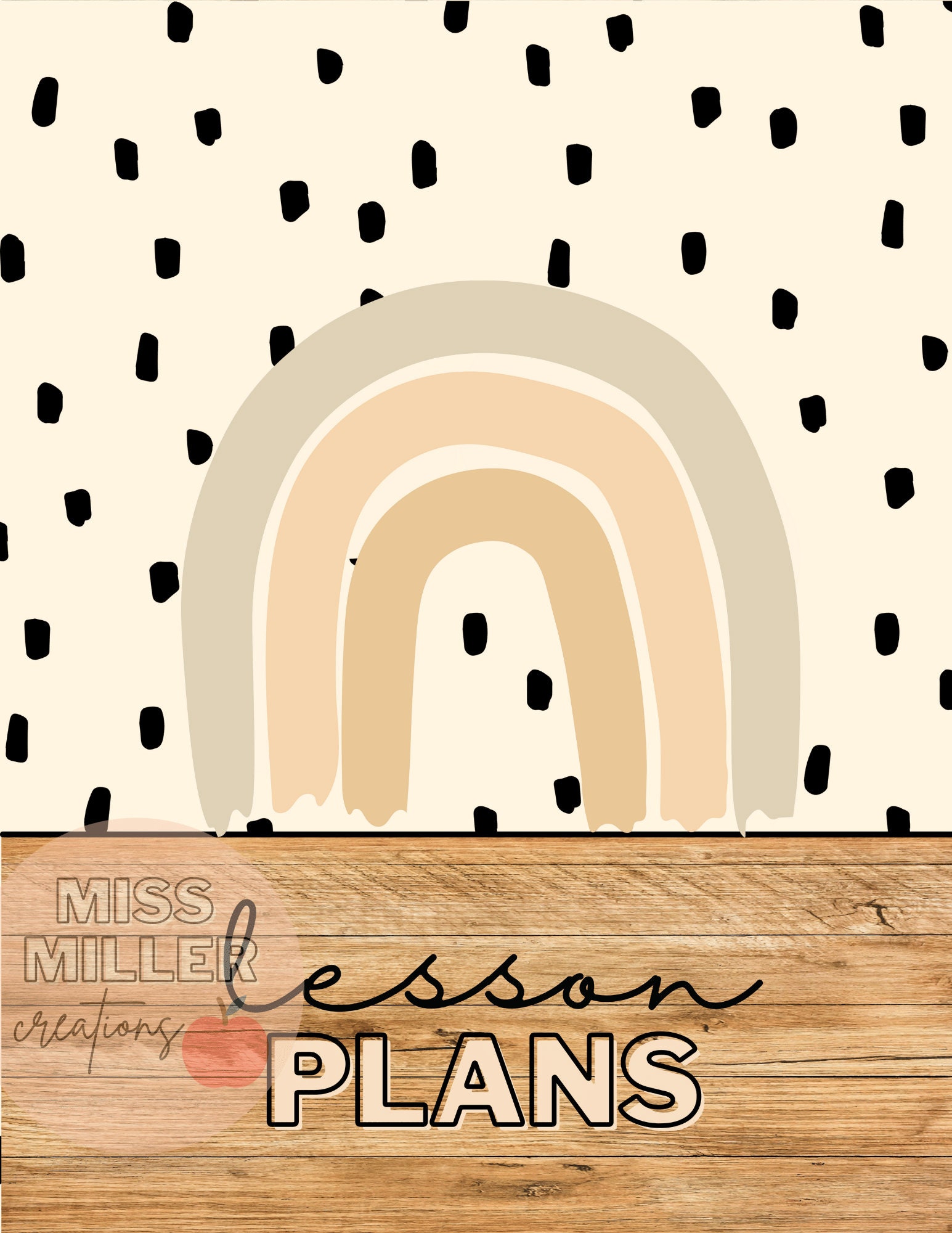 Neutral Boho Rainbow Binder Covers editable | Etsy