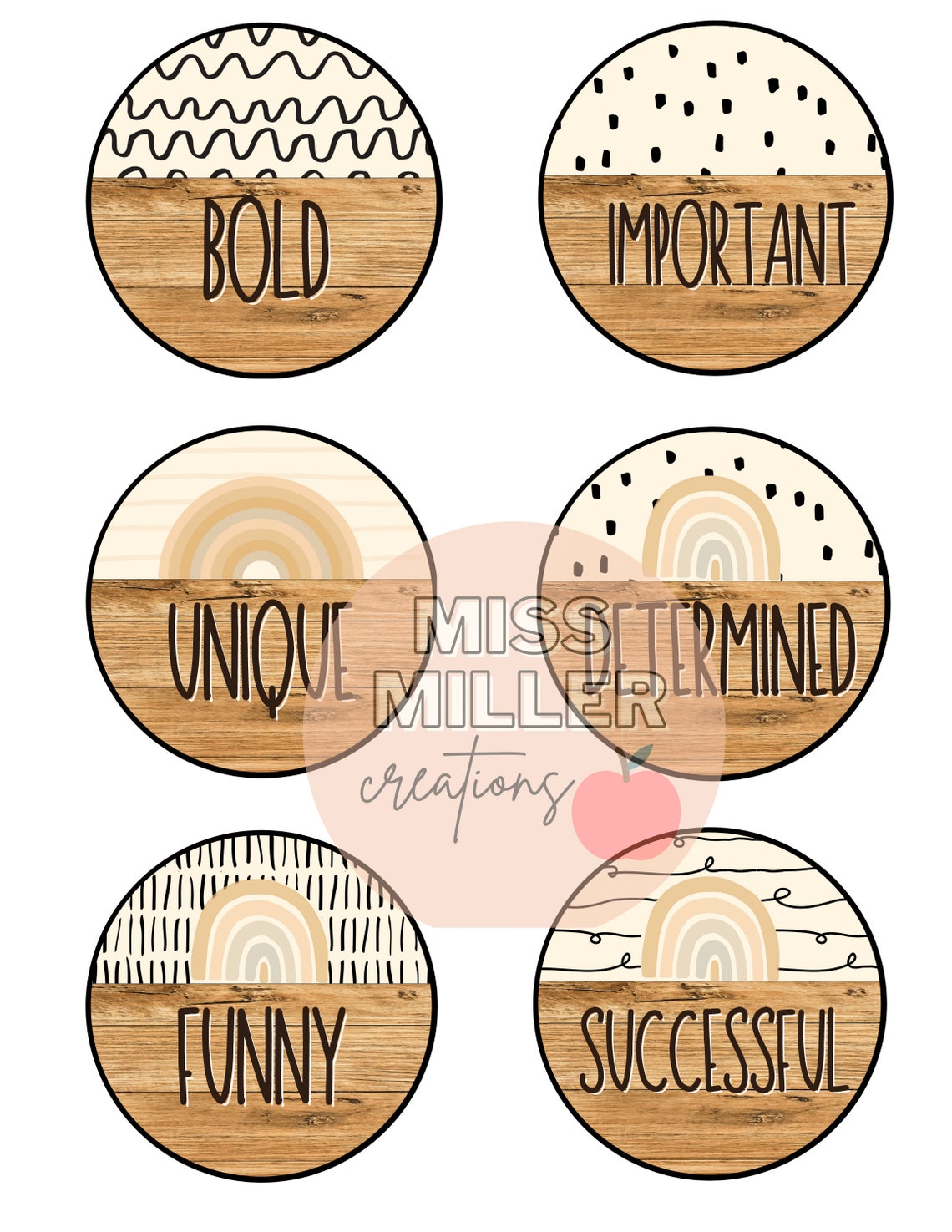 Neutral Boho Rainbow Classroom Affirmation Station | Etsy