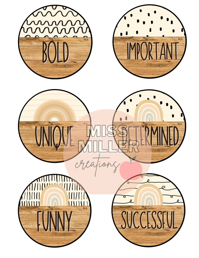 Neutral Boho Rainbow Classroom Affirmation Station - Etsy