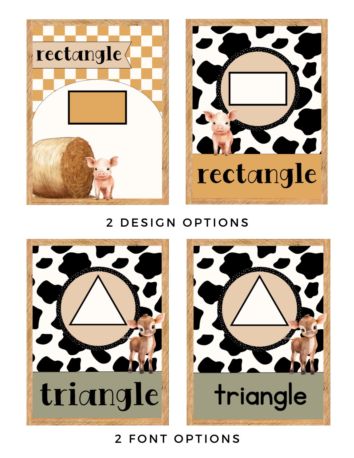 Farm Friends Classroom Shape Posters - Etsy