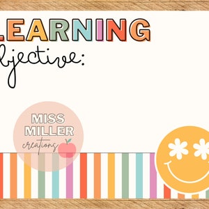 Retro Rainbow Learning Goal Posters/i Can Statements/focus Wall ...