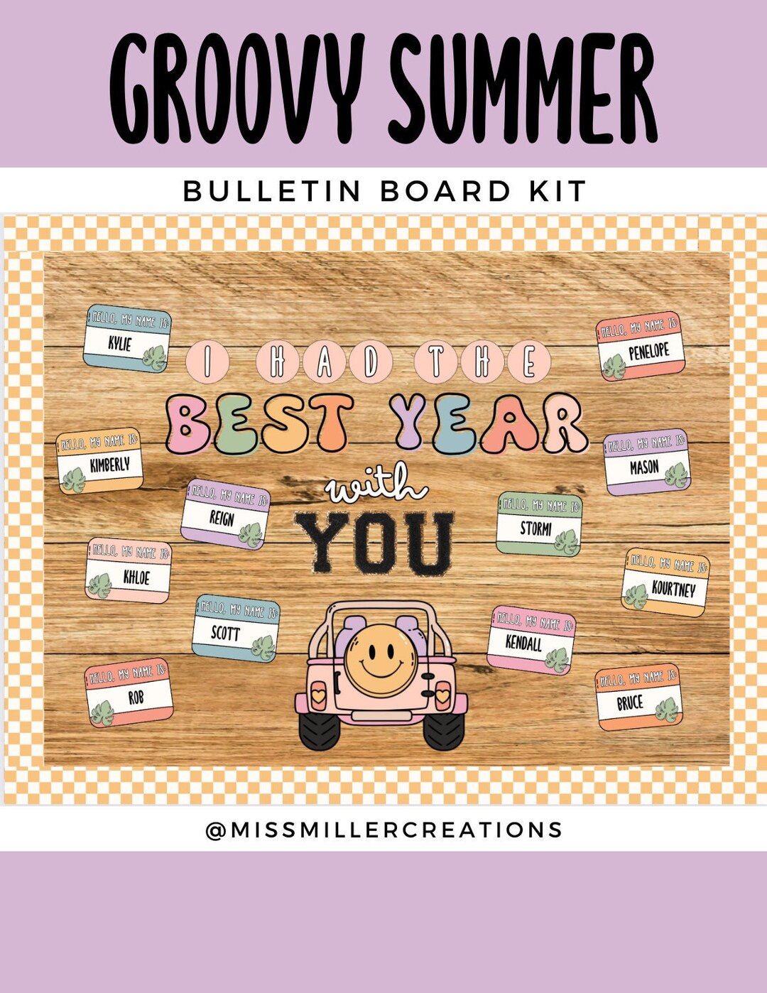 Groovy Summer: I Had the Best Year With You Bulletin Board Kit - Etsy