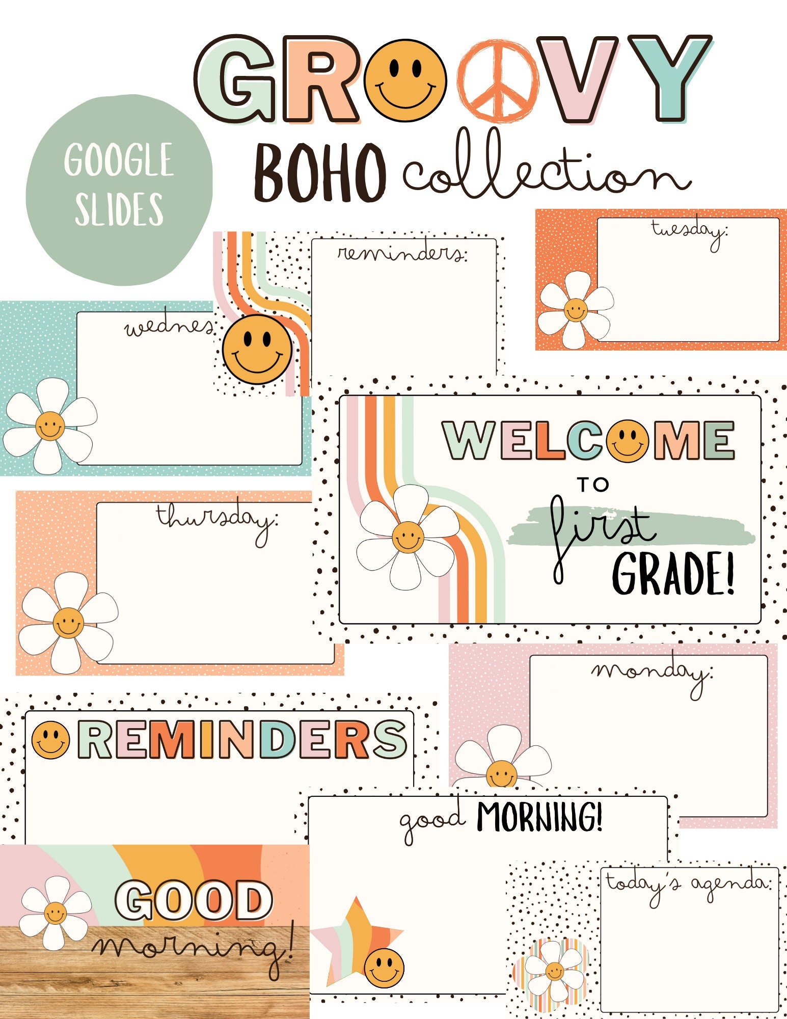 Groovy Boho Google Slides Templates - Etsy Canada
