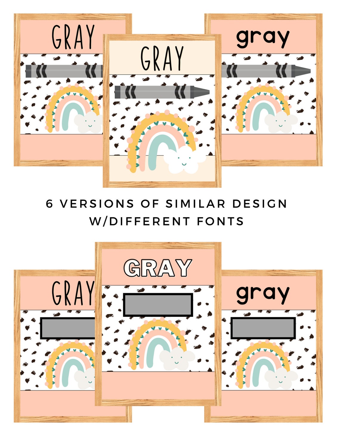 Modern Boho Rainbow Classroom Color Posters - Etsy